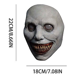 QPQEQTQ Scary Halloween Mask Evil Smiling Demons Mask Realistic Latex Cosplay Costume Mask Party Props Halloween Decorations