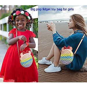 Pop Purse It Crossbody Girl, Lady Handbag, Large Pop Shoulder Purse for Kids(Cylinder Blue)