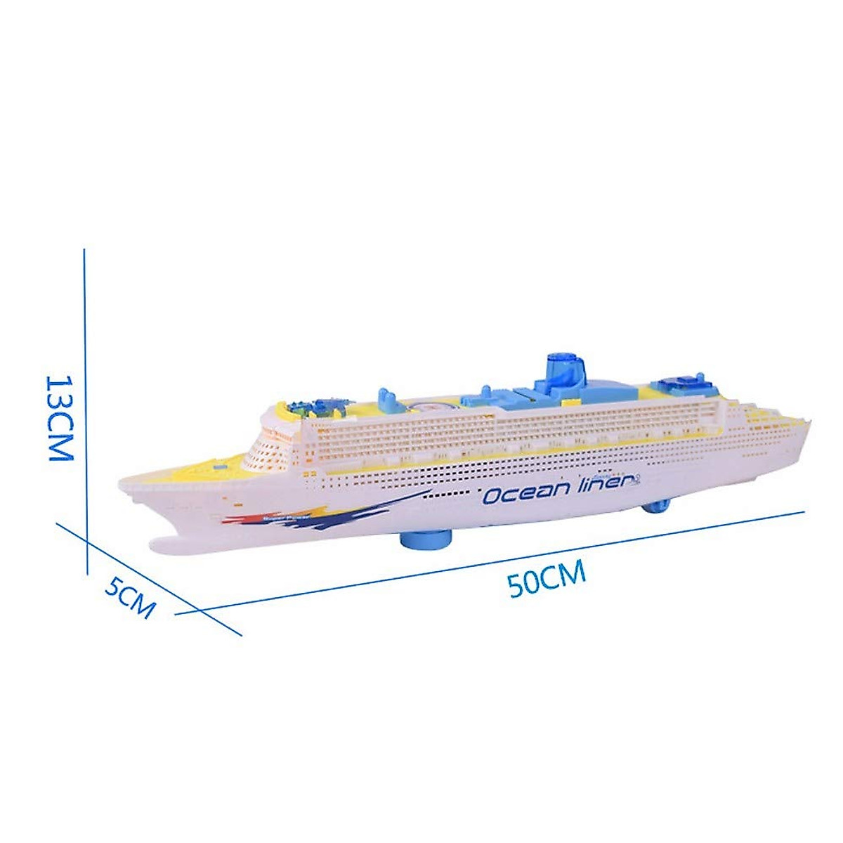 Wenini XAPUNK Colorful Ocean Liner Cruise Ship Boat Electric Flashing LED Light Sound,50x13x5 cm/19.7x5.1x2 in, Cannot Placed in Water, Cannot Float on Water
