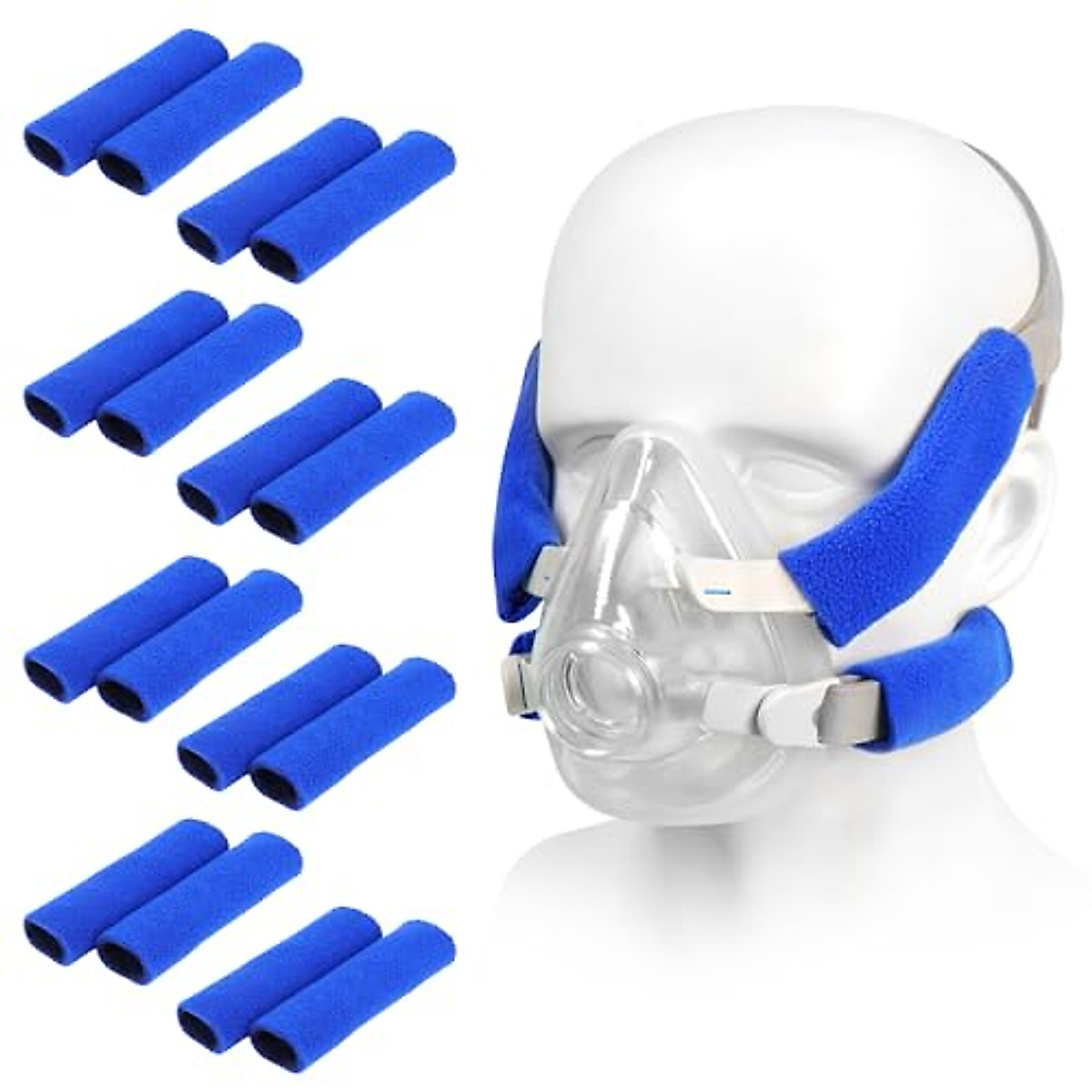 16 Pack Headgear Strap Covers, Universal and Reusable CPAP Strap Covers, Soft-Fleece Strap Pads for Reduce Red Marks, Great Value Kit Supplies by Medihealer