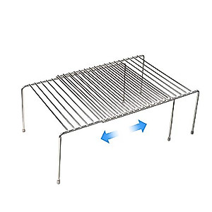 Tomorotec Stainless Steel Expandable Kitchen Storage Organizer Spice Rack Cabinet Organization Shelves Heavy-Duty Rustproof Shelf, Adjustable Durable Rack Space Saving Countertop Drawer Cabinet Pantry