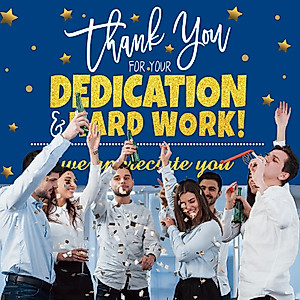 We Appreciate You Banner Decorations Thank You Banner Thank You for All You Do Backdrop for Teacher Employee Staff Doctors Nurse Poaster Boss Volunteer Appreciation Week Party Decor - Blue Gold