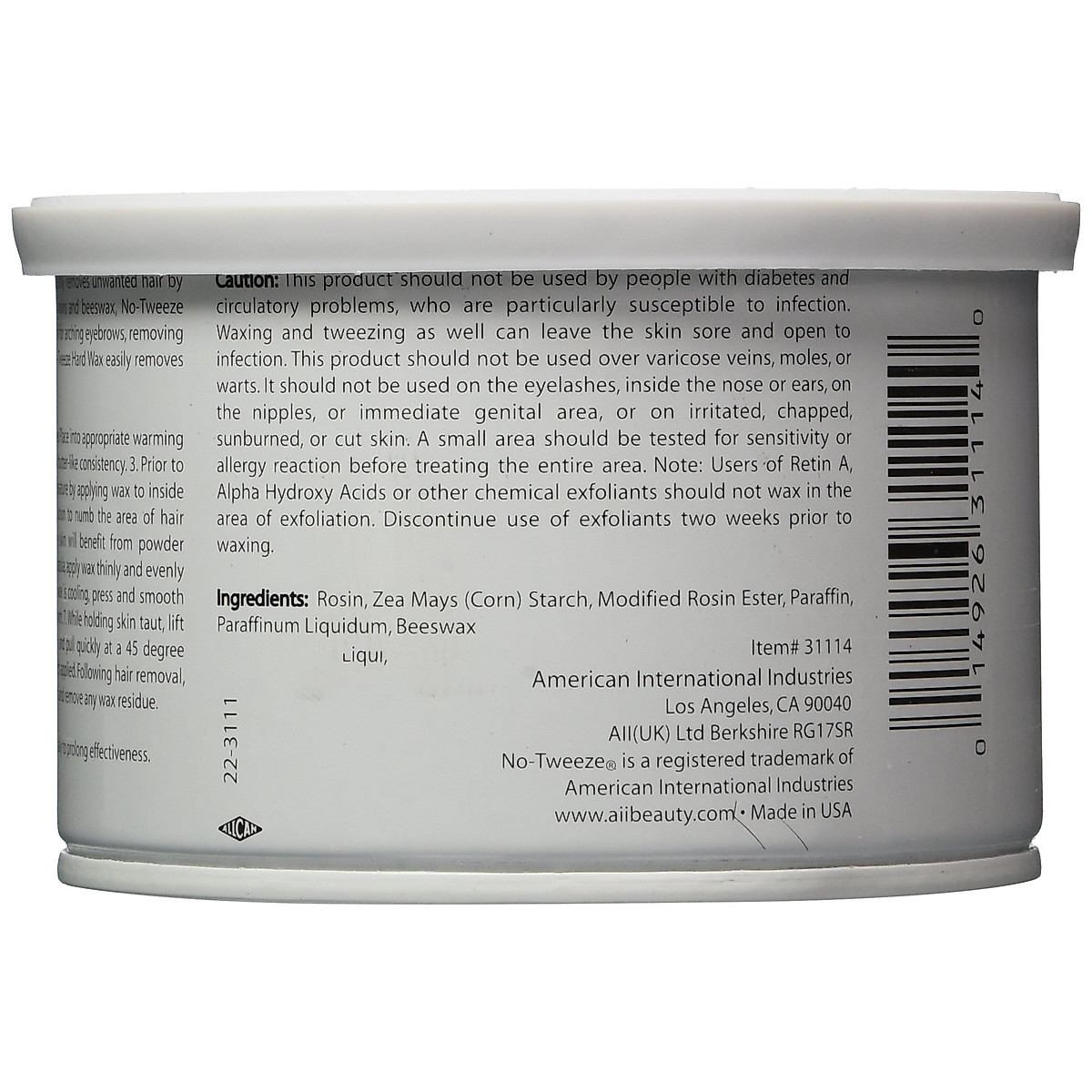 No-Tweeze Hair Removal Wax - All-Natural Beeswax Formula, Strip-Free Waxing for Face, Eyebrow & Body, Easy to Use, Non-Sticky Residue, 14 oz