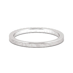 14K White Gold 1.5mm Round Moissanite Wedding Band-size 7 0.29cttw DEW by Charles & Colvard
