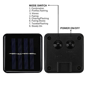 ER CHEN Solar Powered String Lights, 30 Cute Honeybee LED Lights, 15FT 8 Modes Starry Lights, Waterproof Fairy Decorative Lights for Outdoor, Wedding, Homes, Gardens, Patio, Party etc (Warm White)