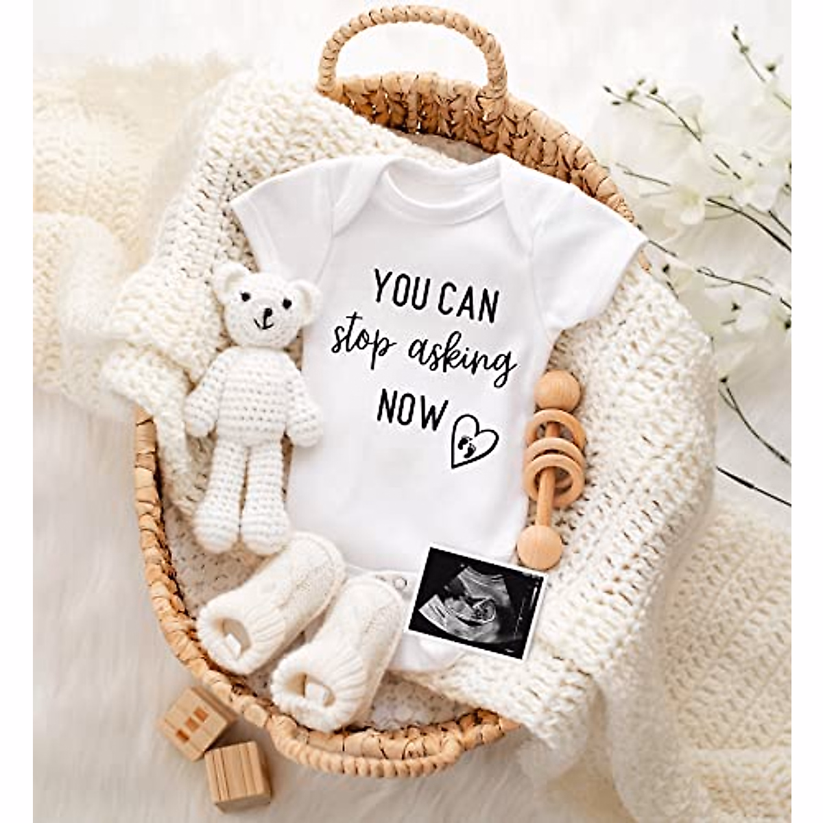 Funny Pregnancy Announcement Gift for Grandparents to be, "You can stop asking" Baby Coming Soon Reveal idea for Grandma, Grandpa, Dad, Husband, Aunt, Uncle, or Family