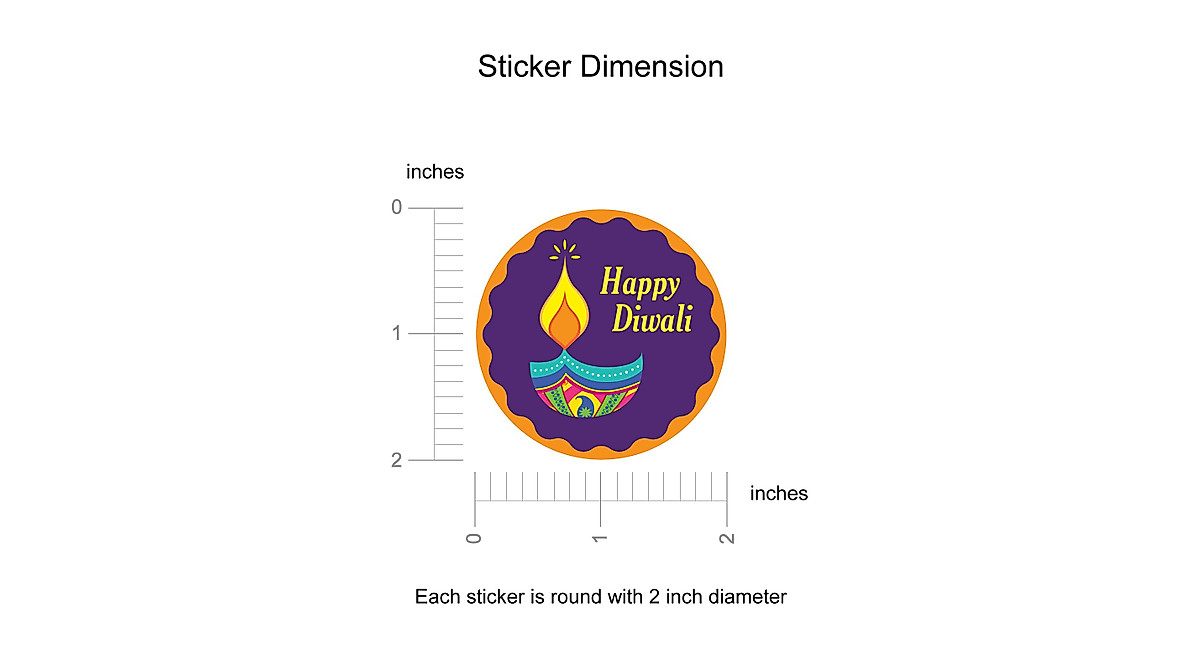 Happy Diwali Party Stickers - 40 Count, 4 Designs