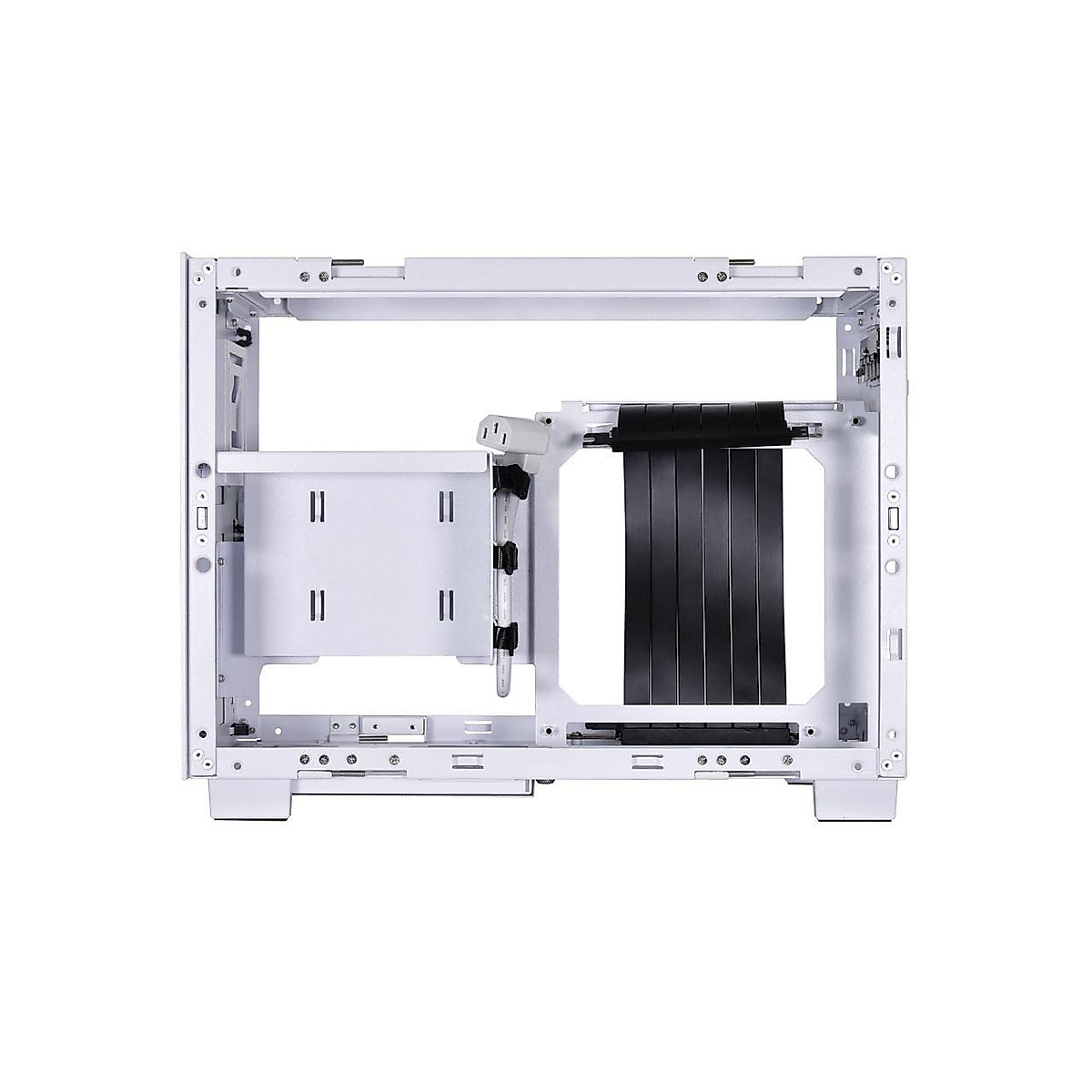 Lian Li Q58 White Color SPCC / Aluminum / Tempered Glass Mini Tower Computer Case , PCIe 4.0 Riser Card Cable Included - Q58W4