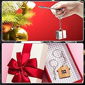 Sasylvia 100 Pcs Keychain Rings with Chain Key Chain Making Kit Include Split Key Ring with Chain, Open Jump Rings, Lobster Clasp, Keychain Ring for Crafts Jewelry Making Supplies, Silver
