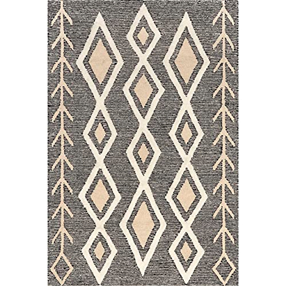 nuLOOM Calle Moroccan Arrows Wool Area Rug, 8' x 10', Grey