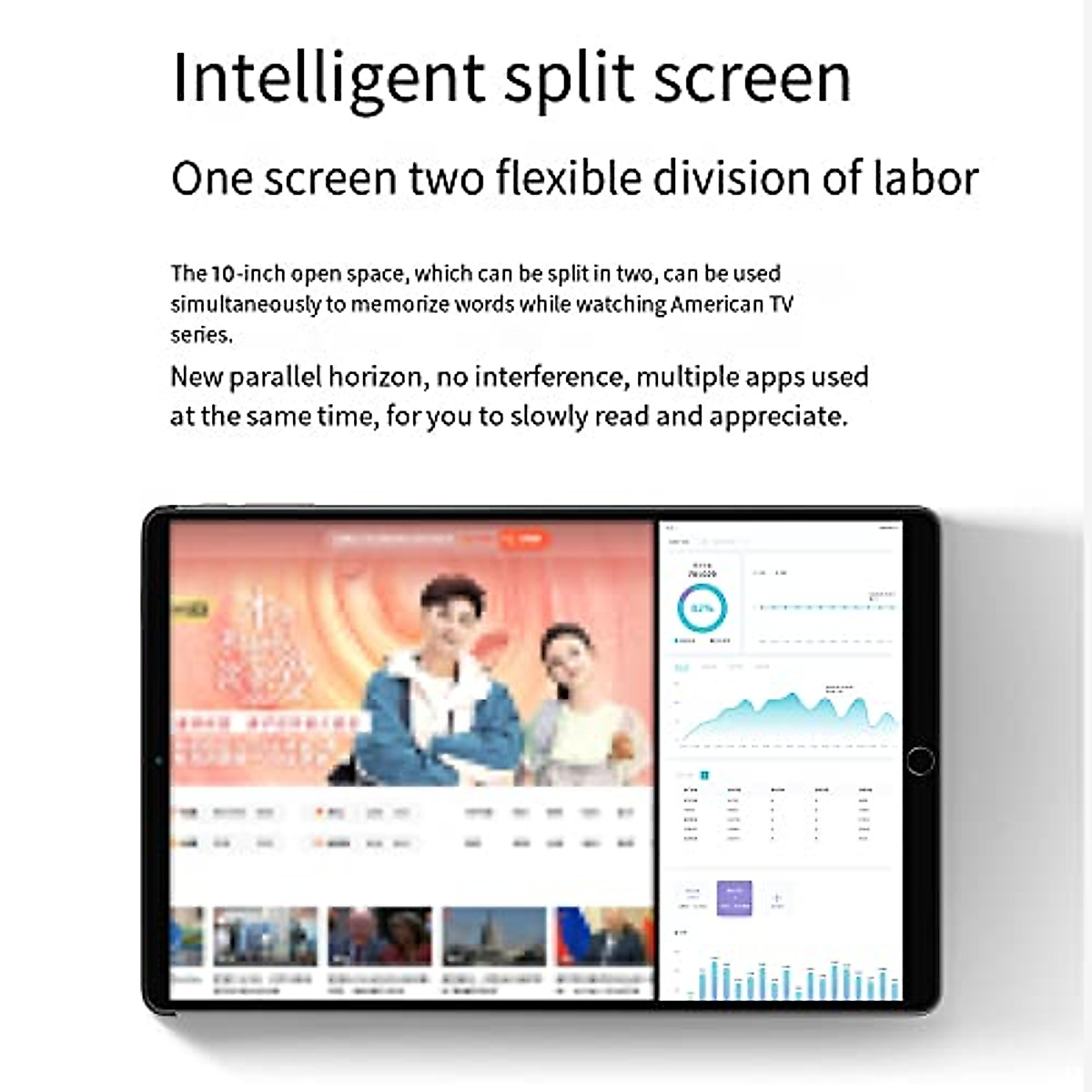 Docooler 10.1‘’ Business Touch Tablet, 4K HD Full Scree Tablet Bulit-in MTK6735 Processor, Android 7, 1200x800 Resolution＆5000mAh Large Battery, Dual Channel Stereo＆Camera（Color Optional）