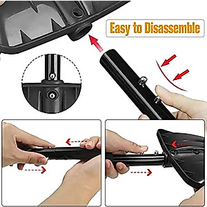 Snow Shovel for Driveway, Portable Snow Shovel with Handle and Large Capacity for Snow Removal, Lightweight Sport Detachable Shovel for Car Emergency Camping Garden