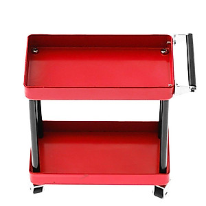 VGEBY Tools Trolley Kit, 2 Tier Tools Storage Trolley Mobile Workshop Garage Repair RC Accessories for 1/8 1/10 1/12 1/16 Scale Model Large Size(Red) Figlot Rc 1/87 Scale Grease