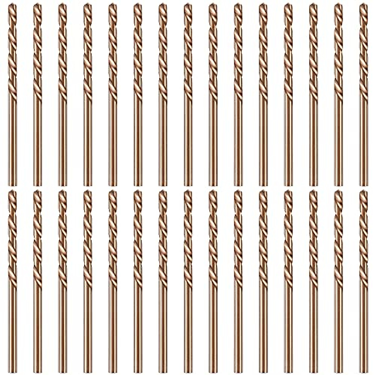 30 Pieces Cobalt Drill Bit Set M35 High Speed Steel Twist Drill Bit Set for Hardened Metal Stainless Steel Cast Iron Woodwork Plastic (1/8 Inch)