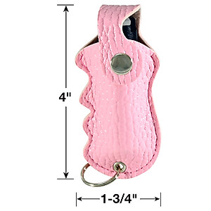 Pepper Defense 1/2 oz. Pepper Spray with Grip Holster and Keychain Attachment - Safety Twist Lock Glow Trigger - Maximum Strength 10% OC Formula - Self Defense Personal Protection (Pink 1-Pack)