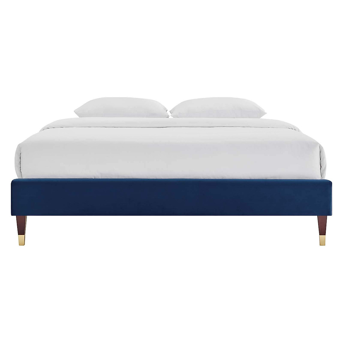 Modway MOD-6271-NAV Harlow King Performance Velvet Platform Bed Frame, Navy