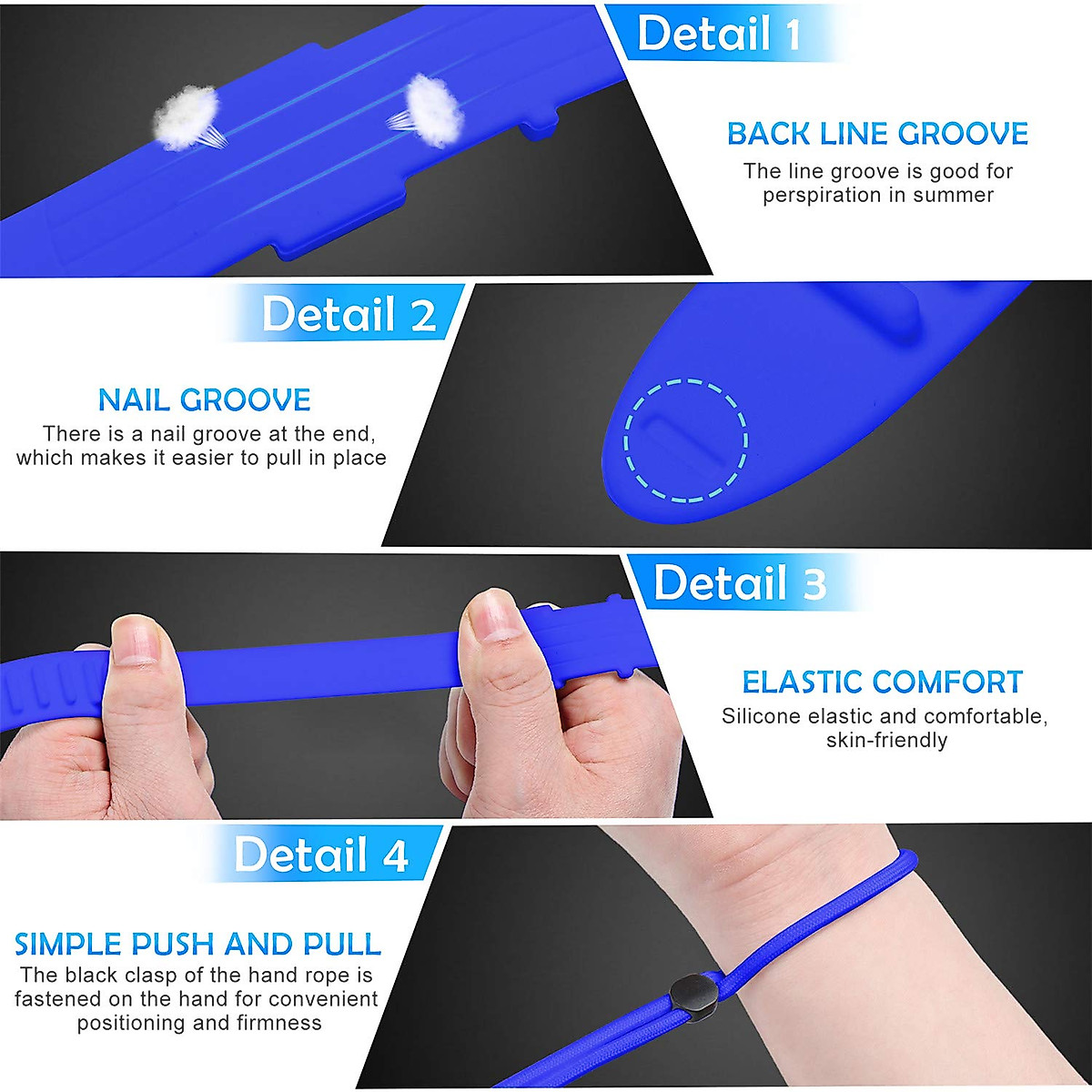 Full Grip Cover Compatible for Oculus Quest 2 Touch Controller with Adjustable Anti-Fall Backhand Starp and Wrist Hand by X-Super Home (Blue)