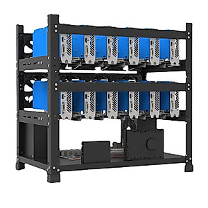 XIANXIAN Mining Rig Frame 12 GPU, Open Air Mining Rig Frame Mining Case Rack Motherboard Bracket Computer Case Support to Dual