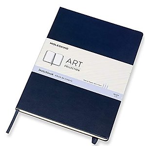 Moleskine Art Sketchbook, Hard Cover, A4 (8.25" x 11.75") Plain/Blank, Sapphire Blue, 96 Pages