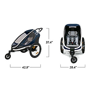 Hamax Outback One Seat Reclining Multi-Sport Child Bike Trailer + Stroller (Jogger Wheel Sold Separately) (Navy/White)