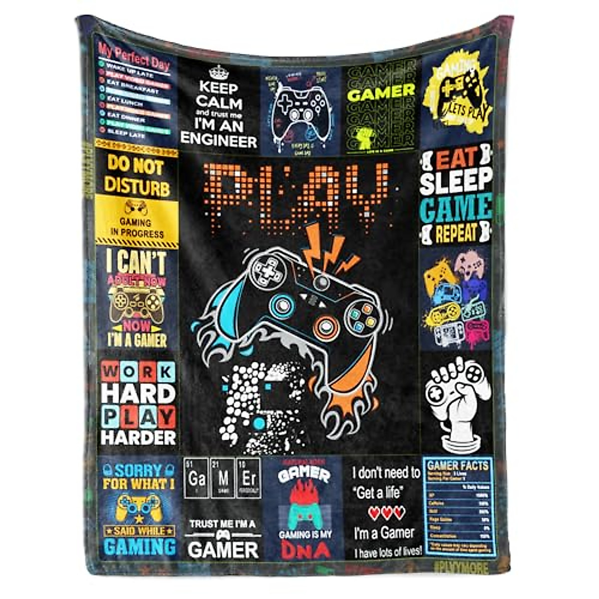 Shanfeirui Gamer Gifts - Perfect for Teens & Adults - Game Room Decor - Video Game Lover Gifts - Gaming Blanket - Gift Ideas for Gamers - Best Gifts for Men & Boys - 50" x 60" Gaming Blanket