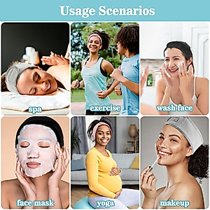 MAQIHAN Spa Hair Wrap Headband 3PCS Facial Hair Wraps Headbands For Spa Facial Head Wraps Adjustable Towel Microfiber Headband For Washing Face Spa Terry Cloth Headbands For Women Facials Soft Gifts