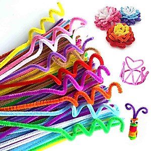 100pcs Pipe Cleaners Chenille Stems for DIY Art Supplies Craft Projects 6mmx30cm Christmas Pipe Cleaners Decoration, Glitter Pink