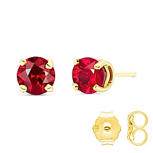 Galaxy Gold GG 14k Solid Gold Fiercely We Believed 1.3 ctw Ruby Earrings