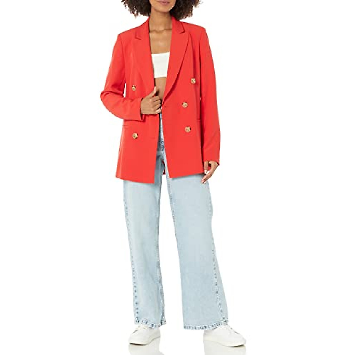 The Drop Women's Kurt Double Breasted Blazer, Lava Red, X-Large