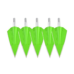 AMEYXGS 6 Pack 150 Grain Archery Hunting Broadheads 2 Blades Screw in Arrowheads for Compound Bow Crossbow Hunting and Target Practice (6pcs Green + broadheads case)