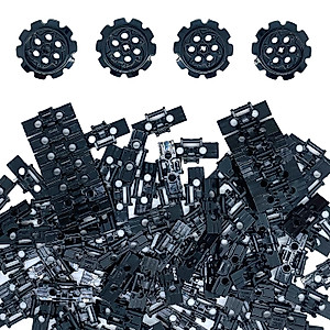 108Pcs Technical Parts Tank Track Wheels Treads Chain Links Motorcycle Car Accessories Building Blocks Toys for 6-12 Years Old Boys Kids Gift Tight fit Major Brands