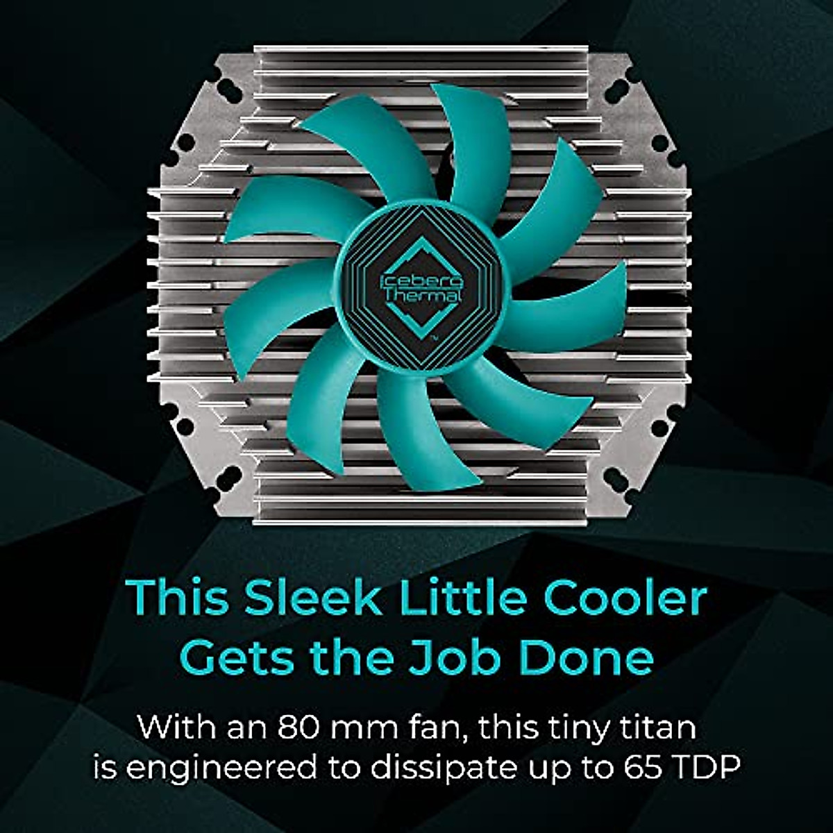 Iceberg Thermal IceFLOE T65 ITX Low Profile 3 Heat Pipe Extrusion Aluminum Heatsink HTPC CPU Cooler with 80mm Fan