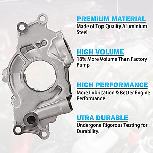 High Volume Oil Pump Replacement - Compatible with 4.8L 5.3L 6.0L Silverado, Suburban, Tahoe, Trailblazer, GMC Sierra, Yukon, Cadillac Escalade - Replace M295HV