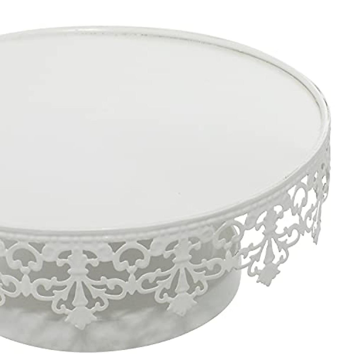 Deco 79 Vintage Metal Round Cake Stand, Set of 3 13", 10", 9"W, White