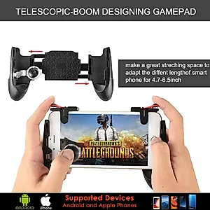 Newseego Mobile Game Controllers, Phone Triggers for Mobile Phone, Shooter Sensitive Controller Joysticks Gamepad for Knives Out/Rules of Survival(1 Pair Triggers + 3 in 1 Portable Gamepad)