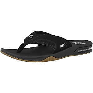 Reef Men's Sandals, Fanning, Black/Silver, 11