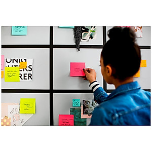 Post-it Super Sticky Notes, 4 in x 4 in, 6 Pads, 2x the Sticking Power, Energy Boost Collection, Bright Colors, Recyclable (675-6SSUC)