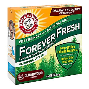 Arm & Hammer Forever Fresh Clumping Cat Litter Cedarwood, MultiCat 18lb, Pet Friendly with Essential Oils, (Pack of 1)