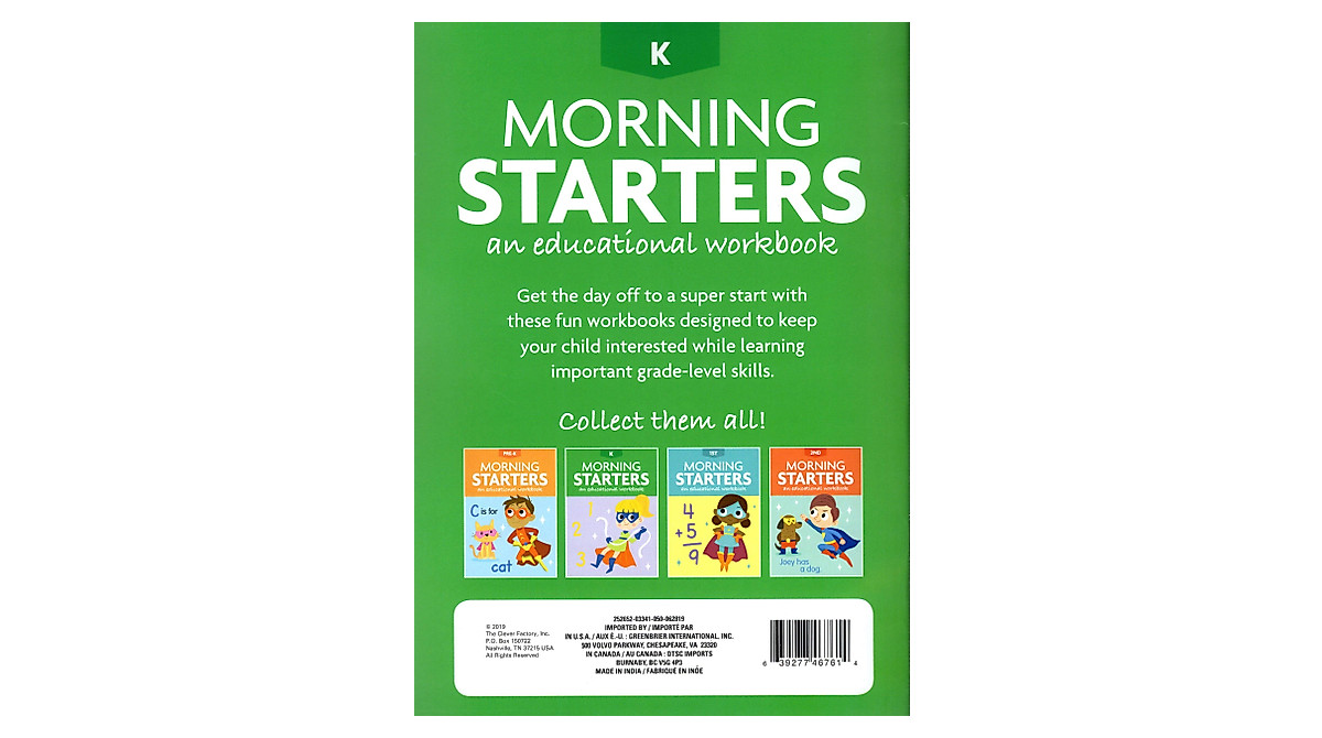 Kindergarten Morning Starters Workbook v2 | Fun Educational Activities