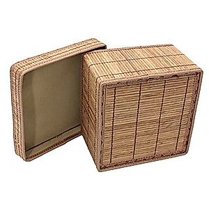Seta Direct, Brown Natural Bamboo Organization Square Storage Box with Lid [Nesting Set of 3]