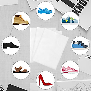 Sweetude 200 Pcs Dust Proof Shoe Bag Drawstring Shoe Storage Bag Non Woven Fabric Handbag Shoe Covers for Travel Breathable Pouch Portable Storage Organizer for Purse Boot, 11.81 x 15.75 Inch (White)