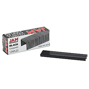 JAM PAPER Standard Size Colorful Staples - Jet Black - 5000/box
