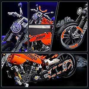 HOGOKIDS Motorcycle Building Block Set - 436 PCS Collectible Motorcycle Display Model, STEM Tech Motorbike Toy Collection Brick Kit, Birthday Gift for Adults Kids Boys Ages 6 7 8 9 10 11 12+ Years Old