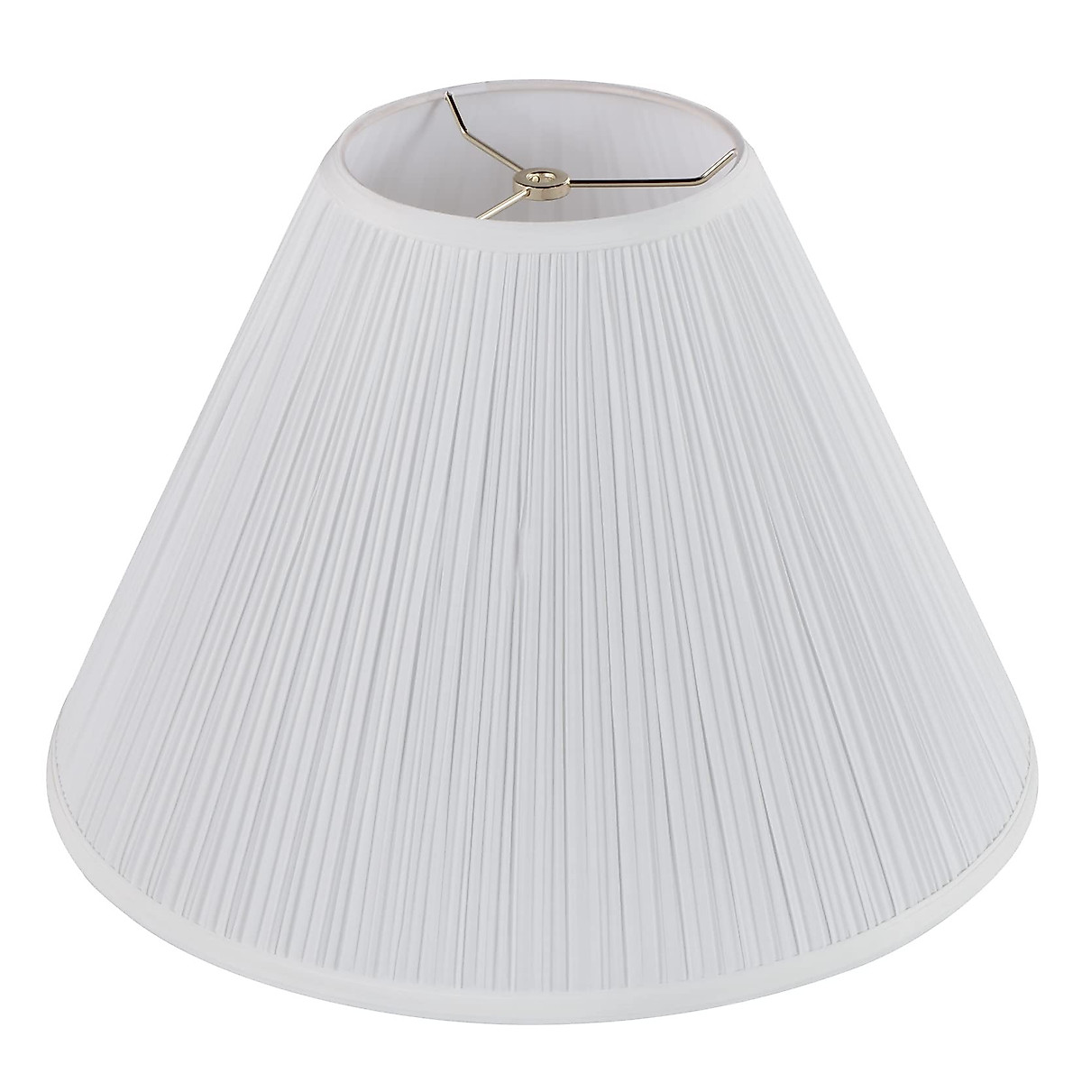 Aspen Creative 33134, Mushroom Pleated Traditional Spider Lamp Shade, White, 7" Top x 17" Bottom x 11-1/2" Slant
