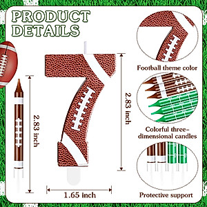 Photect 11 PCS Football Birthday Candles Number 5-9 Candle Football Cake Topper Decor Football Themed Birthday Cake Decorations for Boys Girls Kids Party Supplies (Number 7)