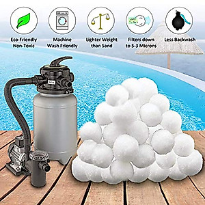 Aitsite 1.5 lbs Pool Filter Balls Eco-Friendly Fiber Filter Media for Swimming Pool Sand Filters (Equals 50 lbs Pool Filter Sand)