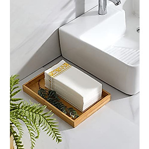 White and Gold Napkins Disposable Decorative - 100 PK - Linen Feel Paper Guest Towels Disposable Bathroom Fancy Wedding Napkins White Dinner Napkins Party Napkins Cloth Like