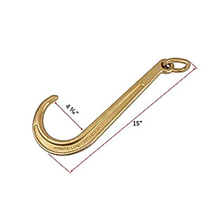 Mytee Products 5/16" x 6' Long Shank J Hook Tow Chain with RTJ Cluster & Grab Hook, 4700 lbs WLL - Heavy Duty Grade 70 Transport Tow Chain J Hook