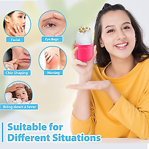 Ice Roller For Face Silicone Ice Face Roller Skin Care Facial Ice Roller Icing Tool Ice Holder For Face Icing Ice Mold For Face Icing Face Ice Pod Skincare
