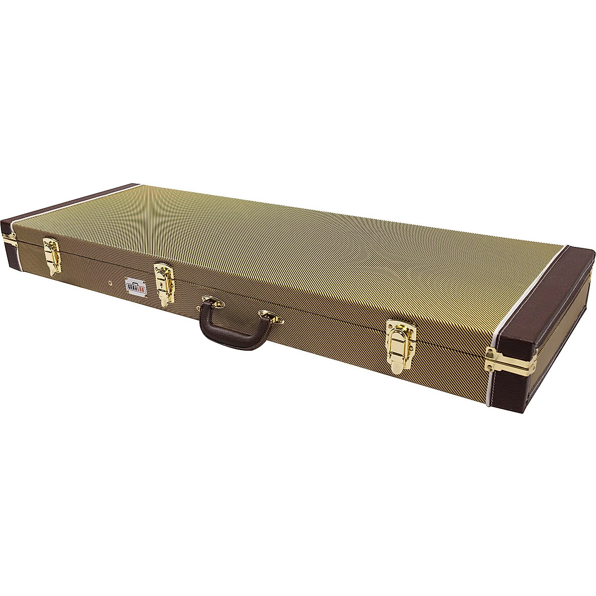 Gearlux Rectangular Electric Guitar Hard Shell Wood Case for Standard-Size Guitars Including Fender Strat/Tele - Tweed